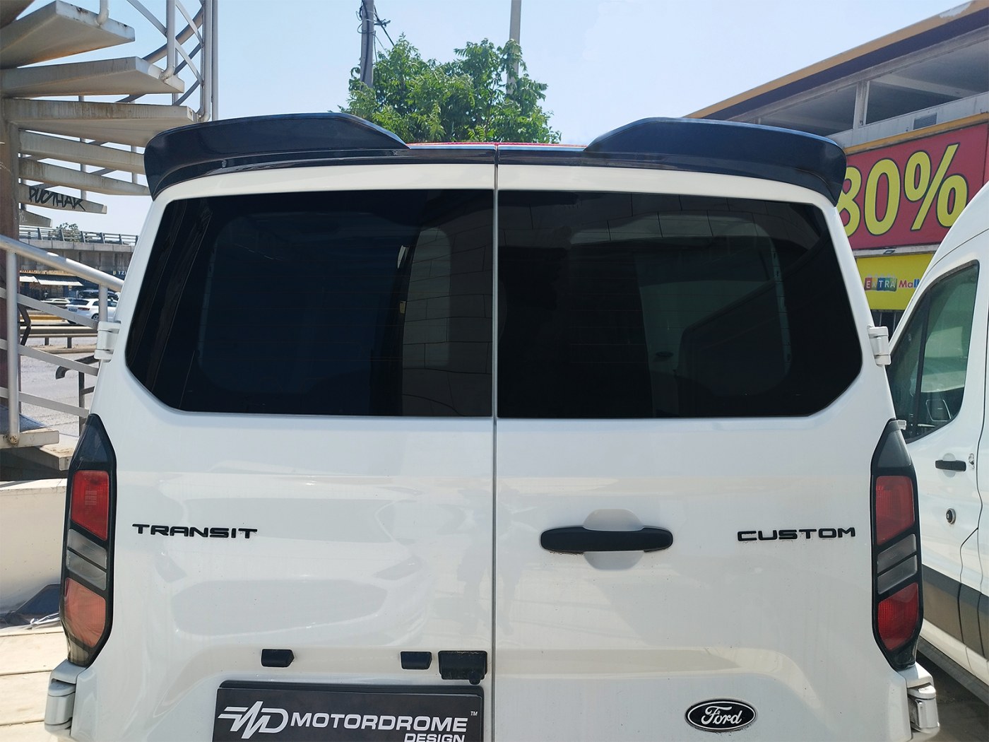 Roof Spoiler V.3 Barn Doors Ford Transit Custom Mk2 / Volkswagen T7 ...