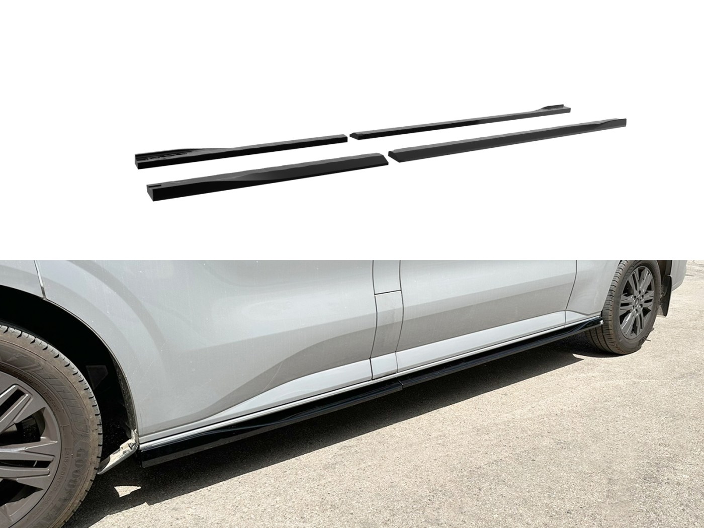 Side Skirts Extensions V.2 Ford Transit Custom Mk2 L2 / Volkswagen T7 ...